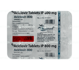 Aciclovir 800 Mg Tablet 10 - Uses, Side Effects, Dosage, Price | Truemeds
