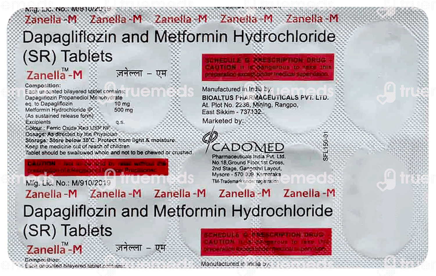 Zanella M 10/500 MG | Order Zanella M 10/500 MG Tablet Sr Online at ...