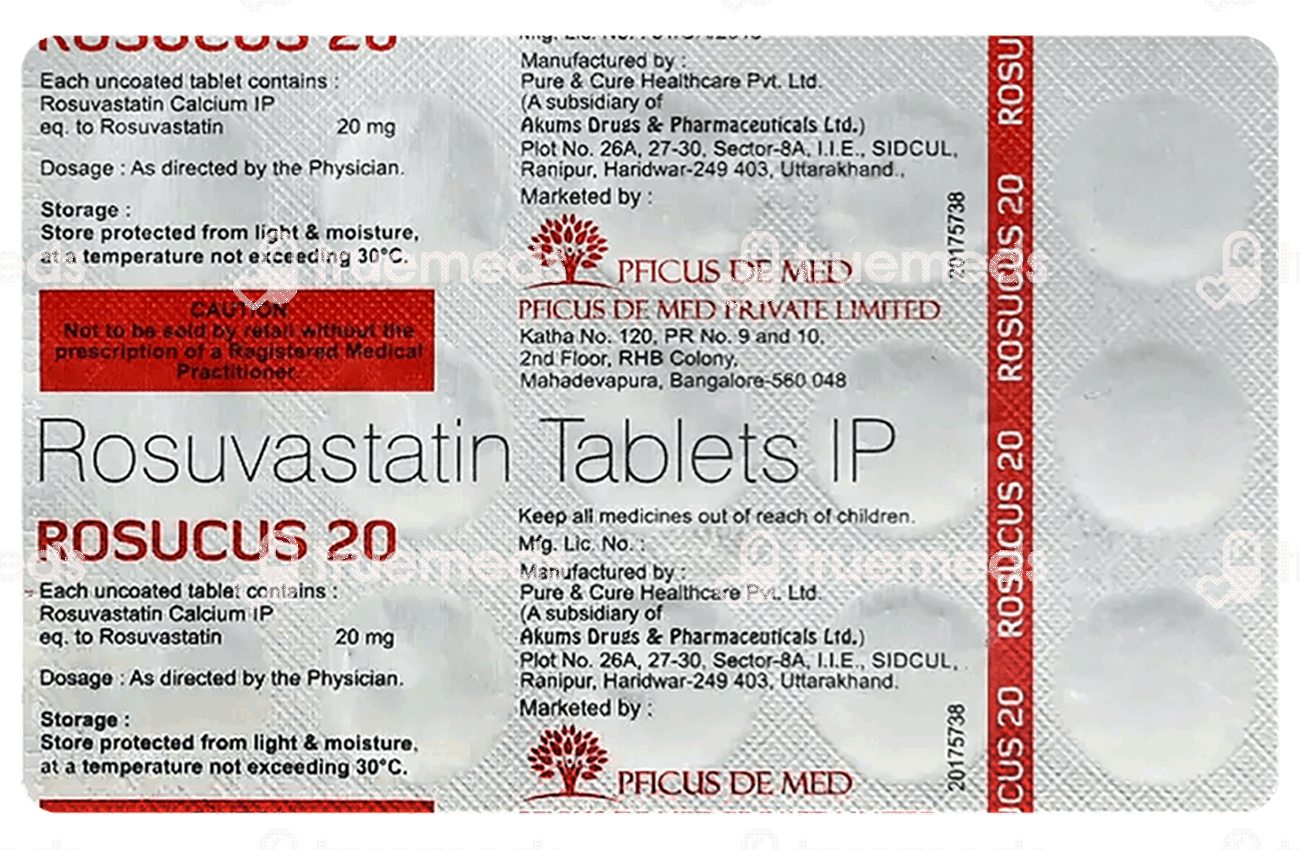 Rosucus 20 Tablet 15: Uses, Side Effects, Price & Substitutes