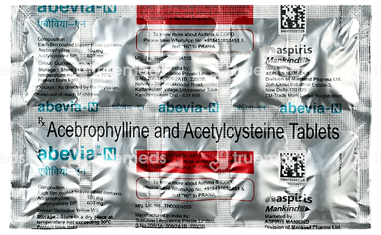 Abevia N 100/600 MG | Order Abevia N 100/600 MG Tablet Online at Truemeds