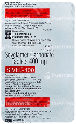 Sivel 400 Mg Tablet 10 - Uses, Side Effects, Dosage, Price | Truemeds