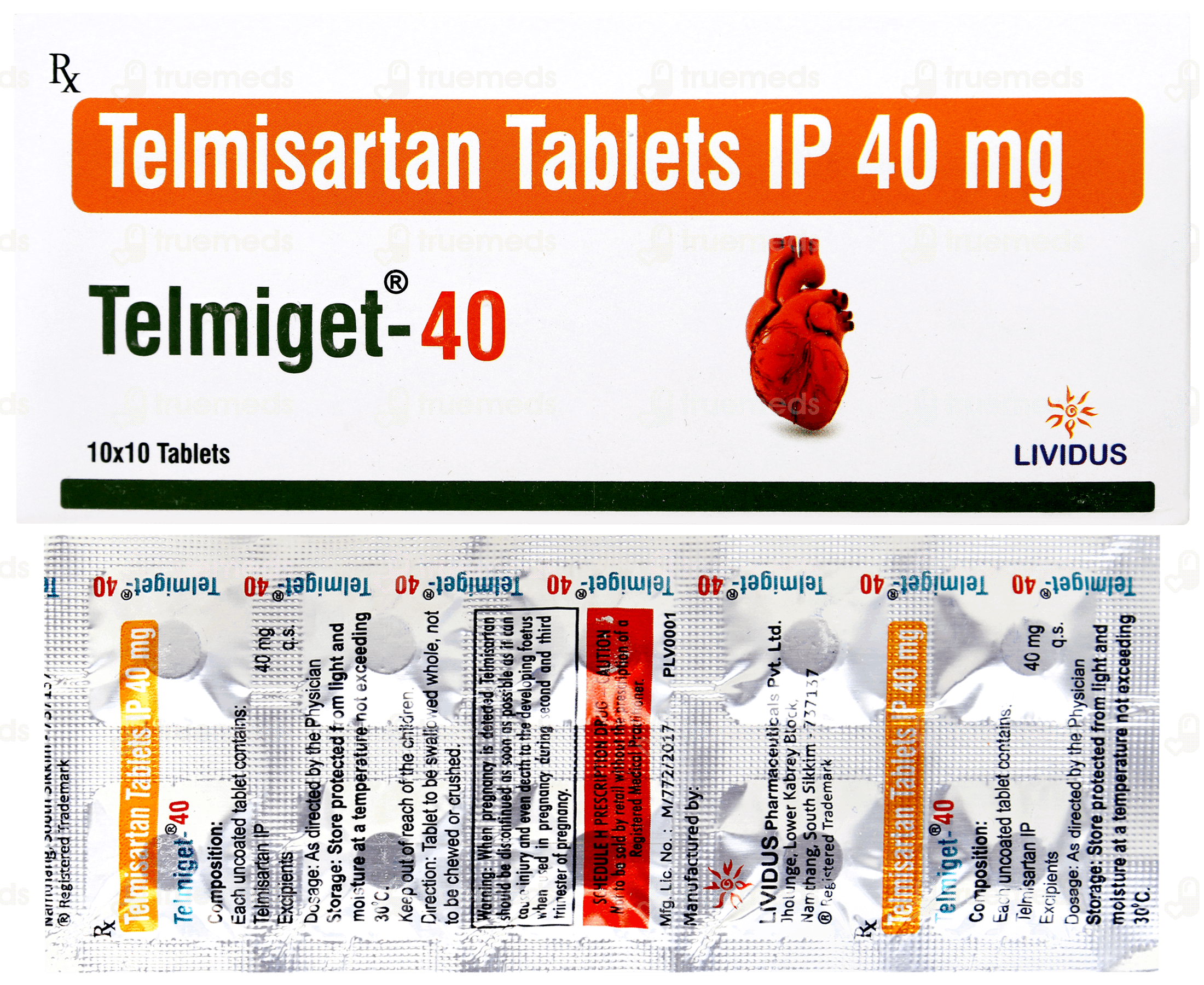Telmiget 40 Tablet 10: Uses, Side Effects, Price & Substitutes