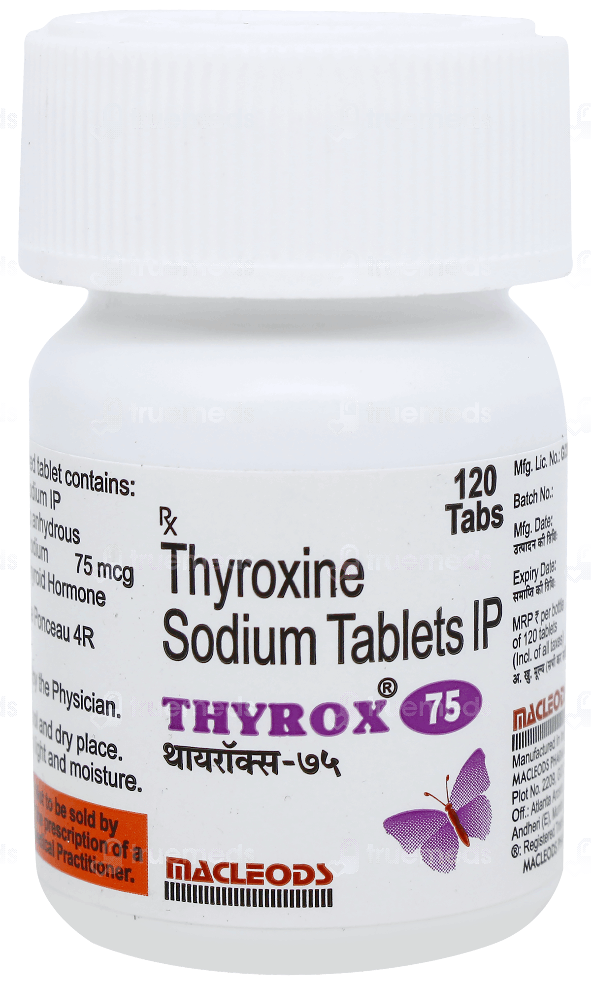 Thyrox 75 Tablet 120: Uses, Side Effects, Price & Substitutes
