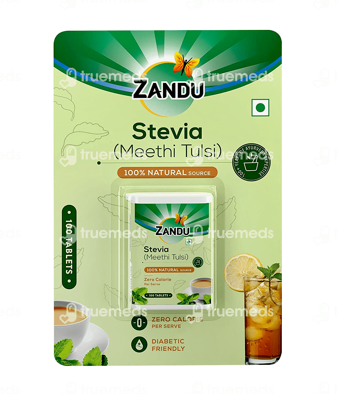 Zandu Stevia Meethi Tulsi Tablet 100 - Uses, Side Effects, Dosage ...