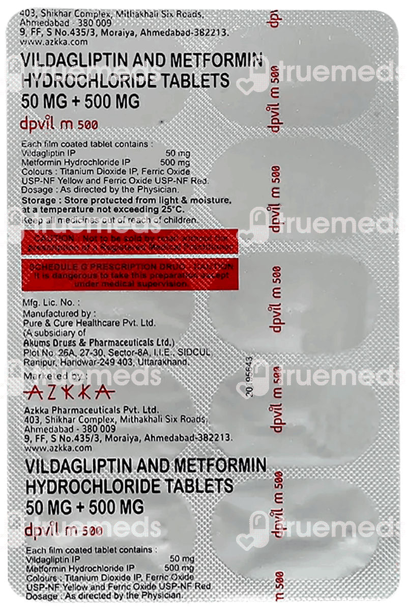 Dpvil M 500 Tablet 10: Uses, Side Effects, Price & Substitutes