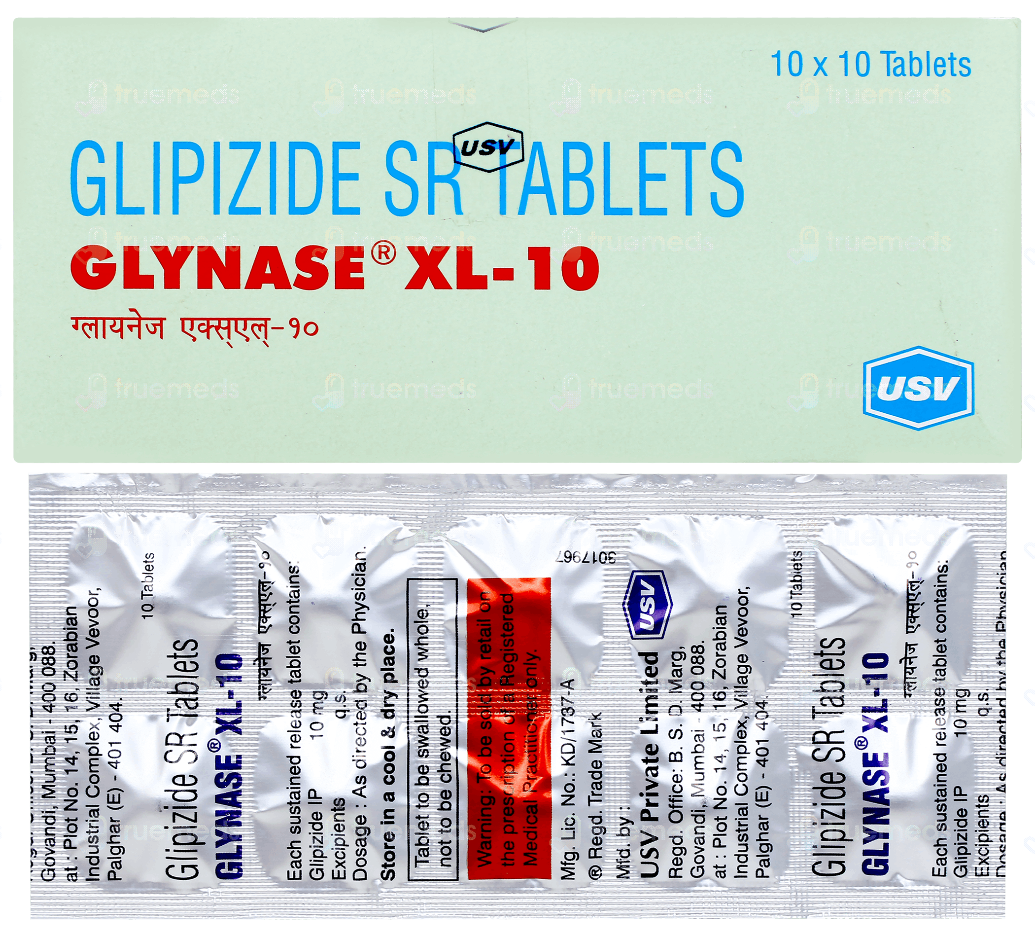 Glynase Xl 10 Mg Tablet 10 - Uses, Side Effects, Dosage, Price | Truemeds