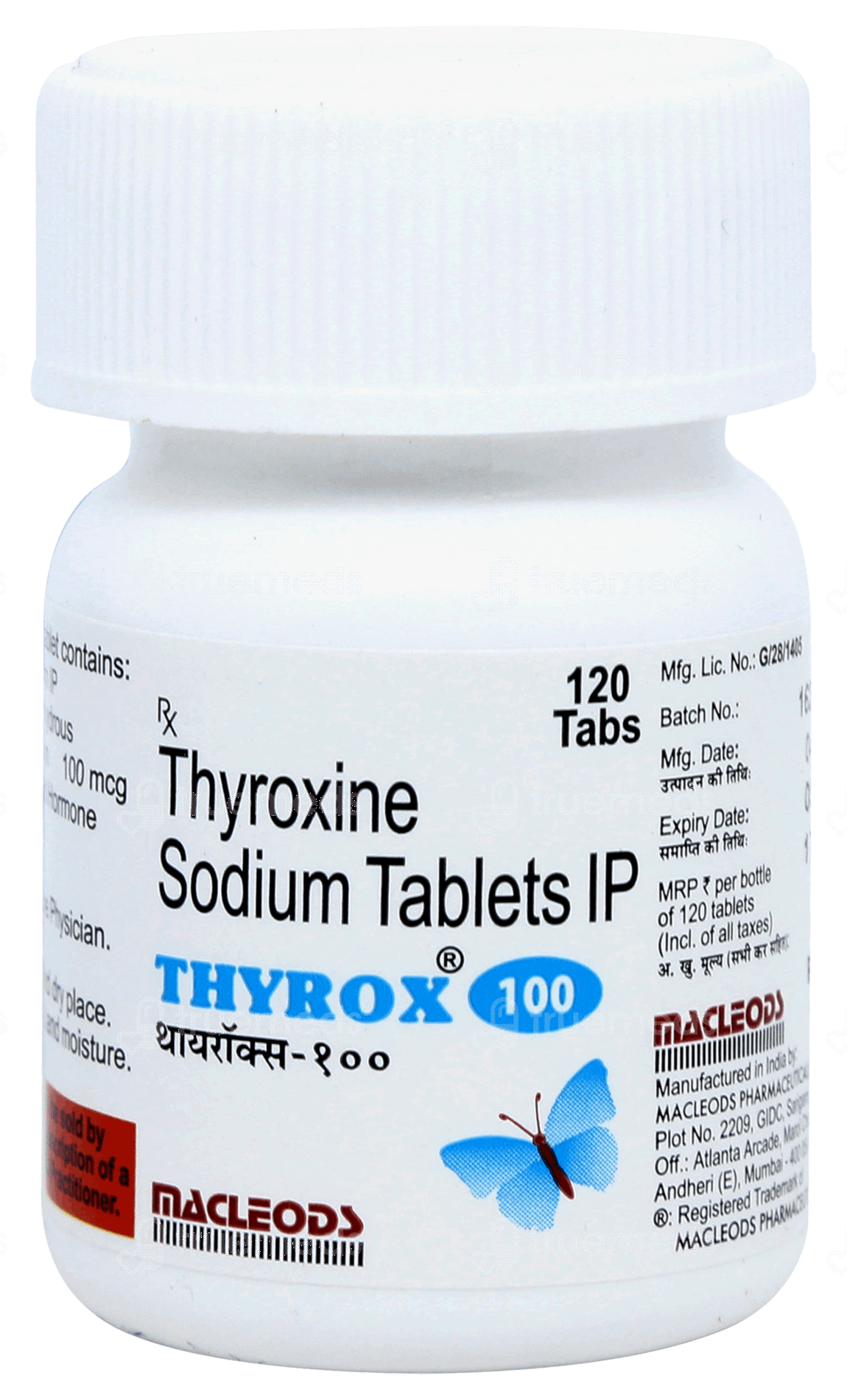 Thyrox 100 Tablet 120: Uses, Side Effects, Price & Substitutes
