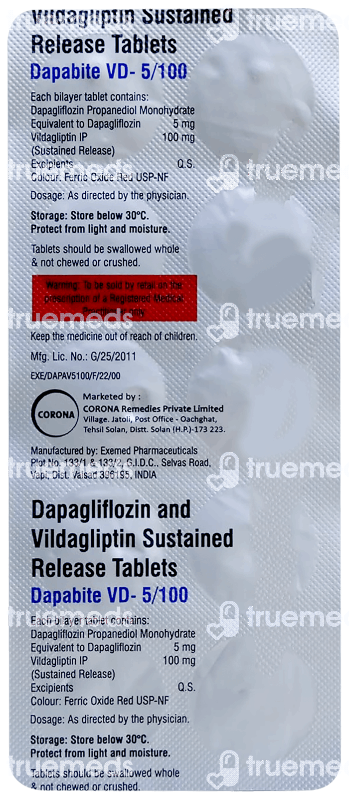 Dapabite Vd 5100 Mg Tablet 10 - Uses, Side Effects, Dosage, Price ...