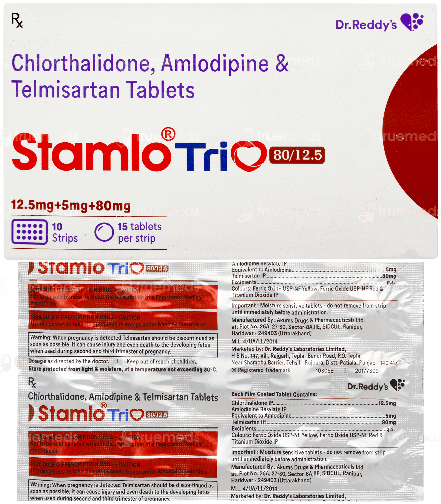 Stamlo Trio 801255 Mg Tablet 15 - Uses, Side Effects, Dosage, Price ...