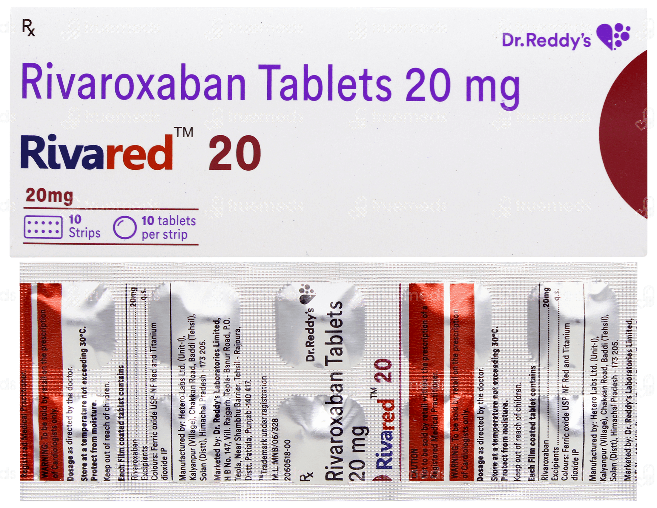 Rivared 20 Tablet 10 - Uses, Side Effects, Dosage, Price | Truemeds