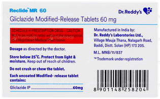Reclide Mr 60 Tablet 15 - Uses, Side Effects, Dosage, Price | Truemeds
