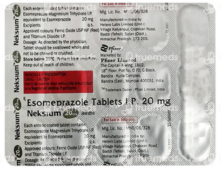 Neksium 20 Mg Tablet 15 - Uses, Side Effects, Dosage, Price | Truemeds