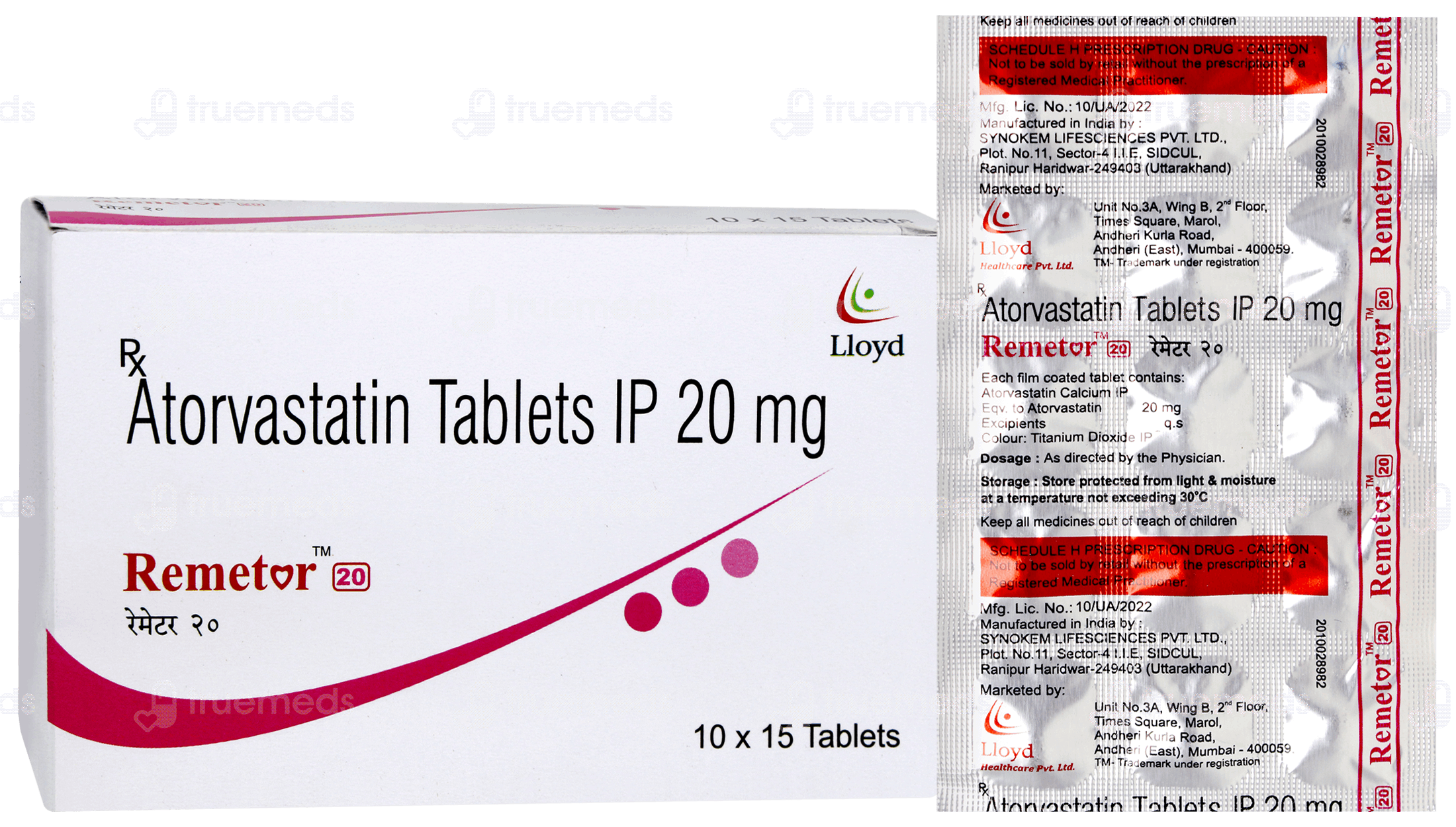 Remetor 20 Tablet 15: Uses, Side Effects, Price & Substitutes