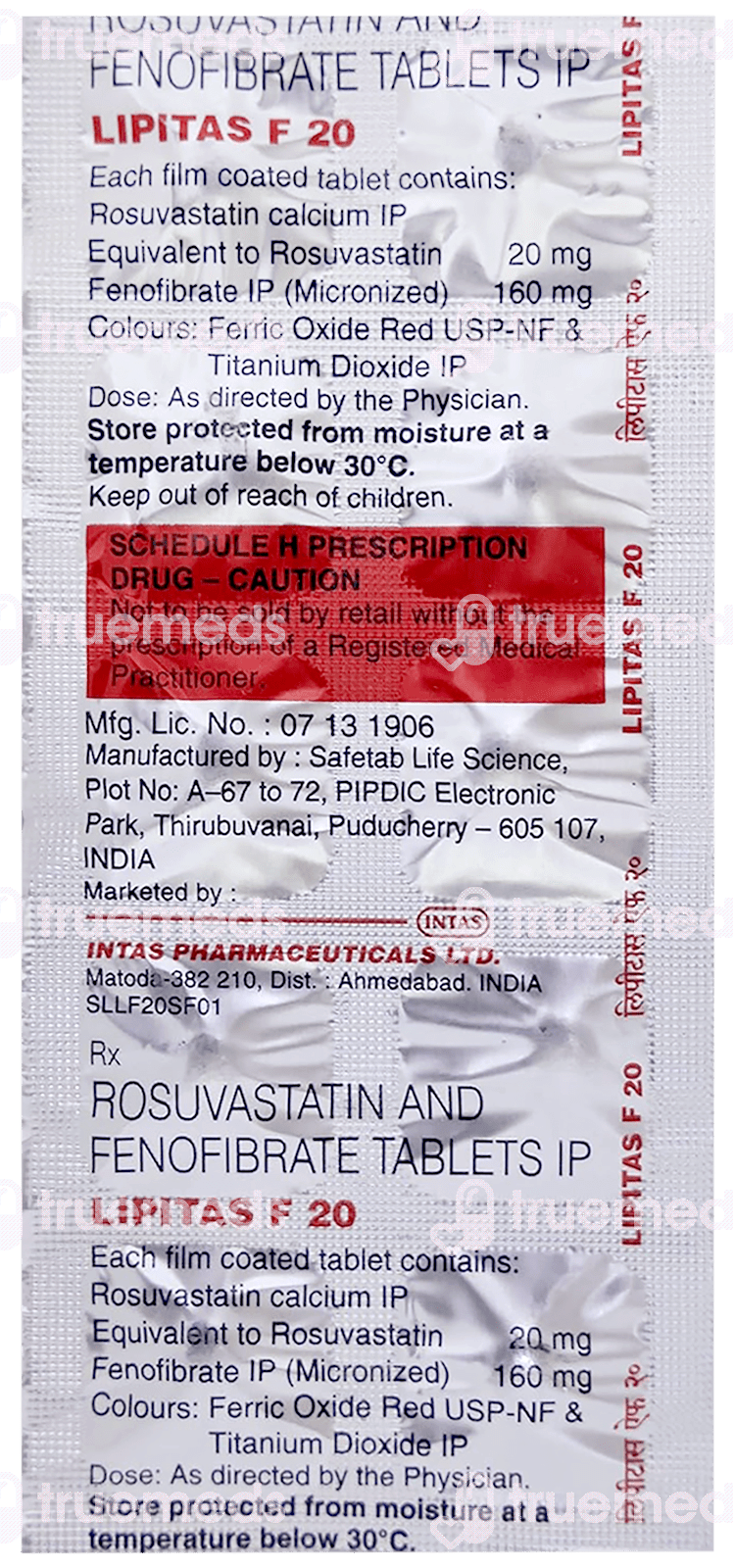 Lipitas F 20 Tablet 10: Uses, Side Effects, Price & Substitutes