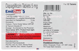 Emildap 5 Mg Tablet 15 - Uses, Side Effects, Dosage, Price | Truemeds