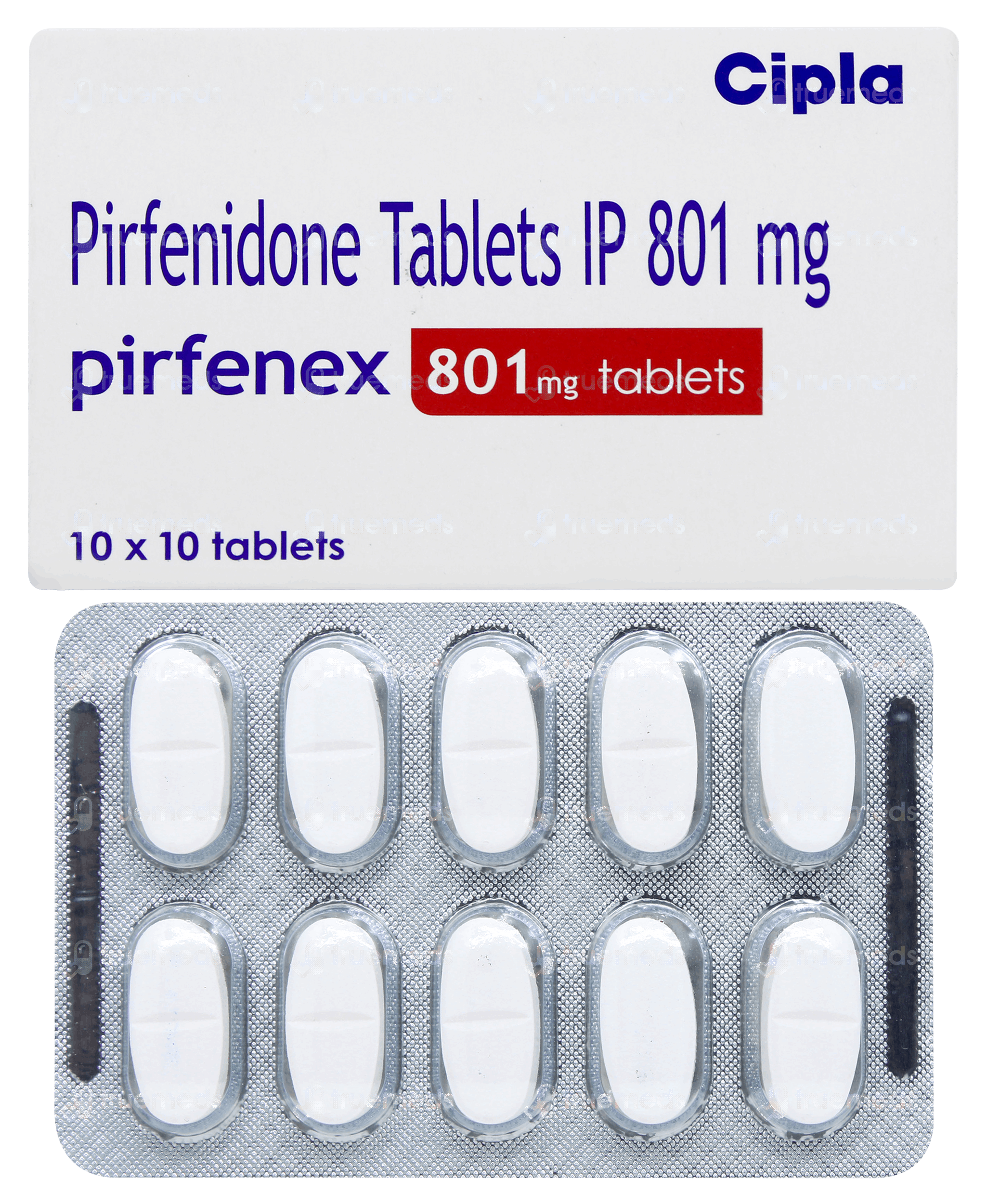 Pirfenex 801 Mg Tablet 10 - Uses, Side Effects, Dosage, Price | Truemeds