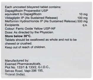 Daparyl Vm 500 Tablet 10 - Uses, Side Effects, Dosage, Price | Truemeds