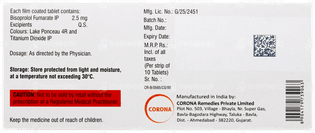 Bisobis 25 Tablet 10 - Uses, Side Effects, Dosage, Price | Truemeds