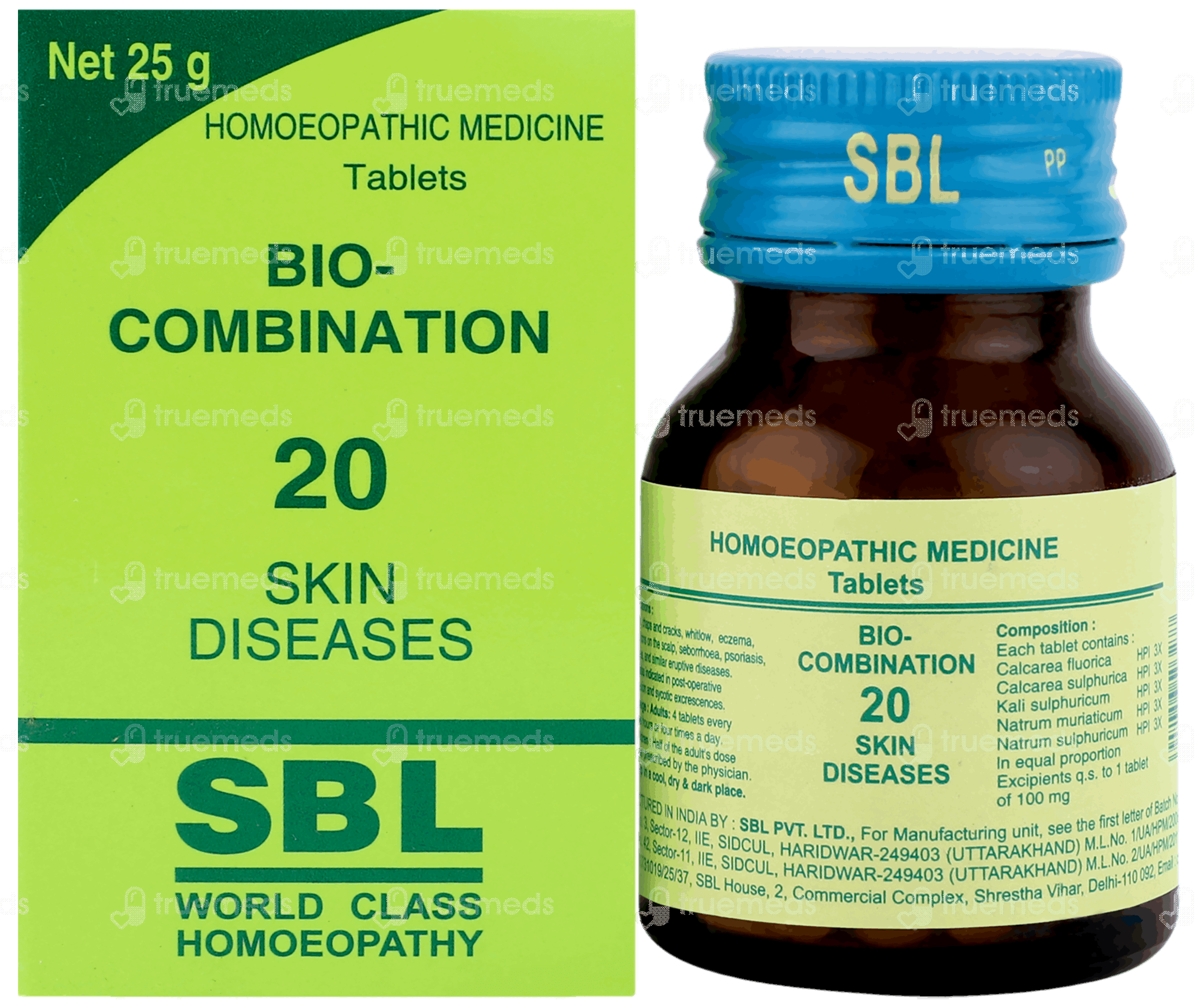 Sbl Bio Combination 20 Skin Diseases Tablet 25 Gm - Uses, Side Effects ...