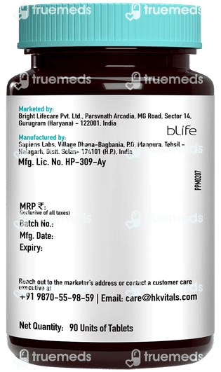 Hk Vitals Biotin Tablet 90 - Uses, Side Effects, Dosage, Price | Truemeds