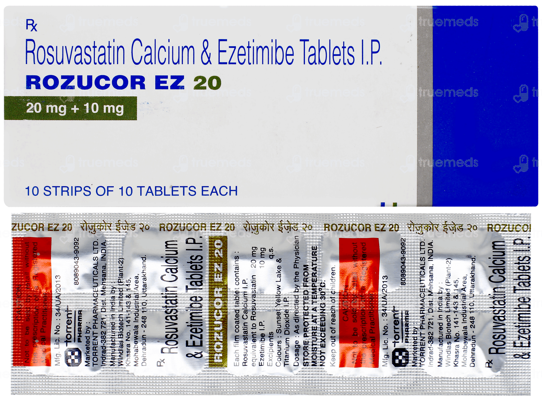 Rozucor Ez 20 Mg Tablet 10 - Uses, Side Effects, Dosage, Price | Truemeds