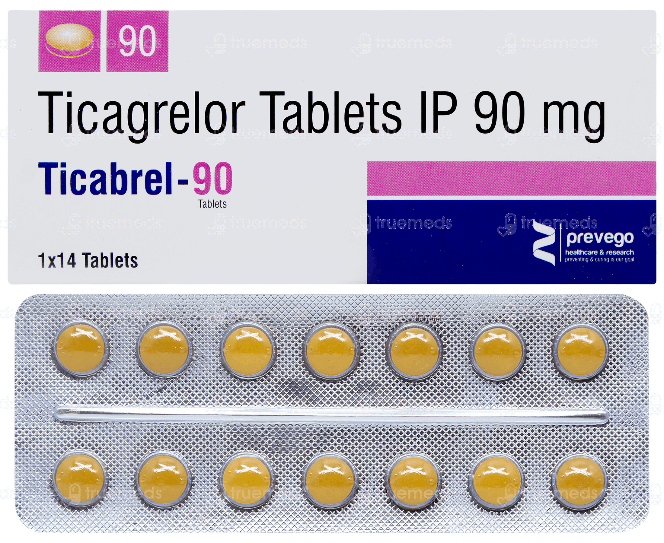 Ticabrel 90 Mg Tablet 14 - Uses, Side Effects, Dosage, Price | Truemeds