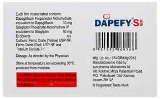 Dapefy S 1050 Tablet 15 - Uses, Side Effects, Dosage, Price | Truemeds