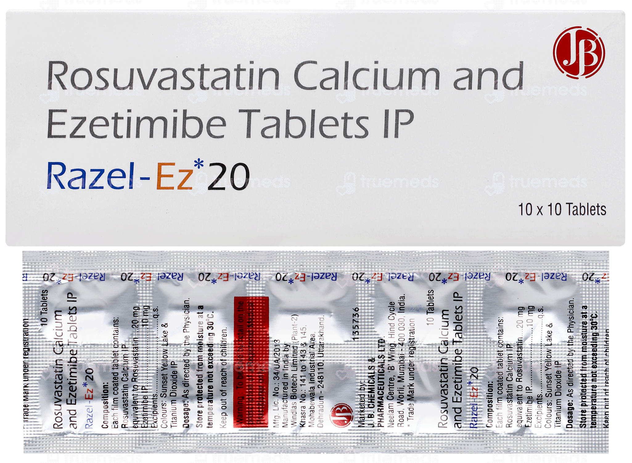 Razel Ez 20 Mg Tablet 10 - Uses, Side Effects, Dosage, Price | Truemeds