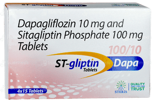 St Gliptin Dapa 10100 Mg Tablet 15 - Uses, Side Effects, Dosage, Price ...