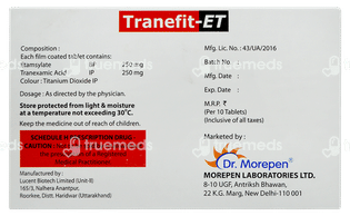 Tranefit Et Tablet 10 - Uses, Side Effects, Dosage, Price | Truemeds