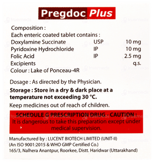 Pregdoc Plus Tablet 10 - Uses, Side Effects, Dosage, Price | Truemeds