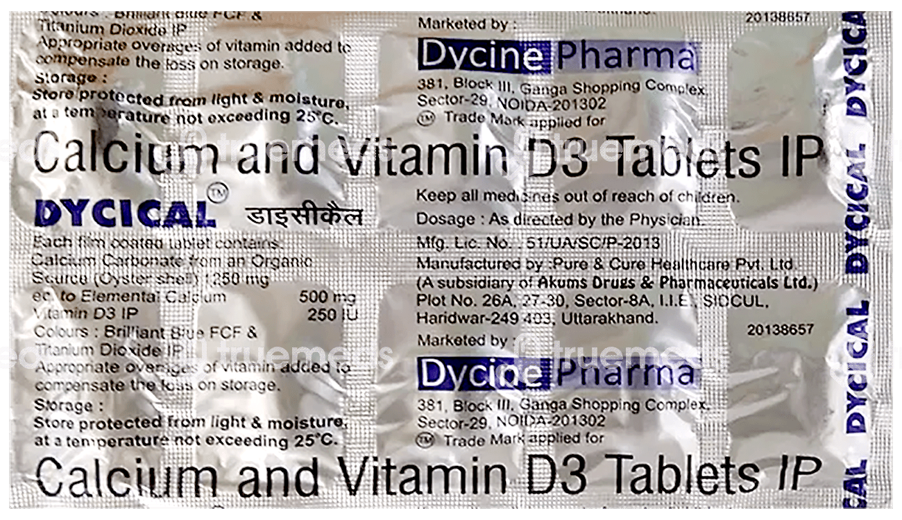 Dycical Tablet 10 - Uses, Side Effects, Dosage, Price | Truemeds