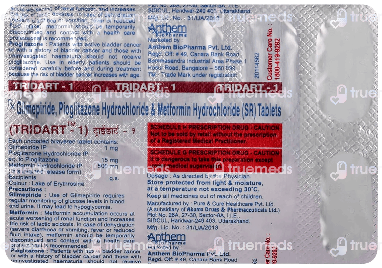 Tridart 1 Tablet 10: Uses, Side Effects, Price & Substitutes