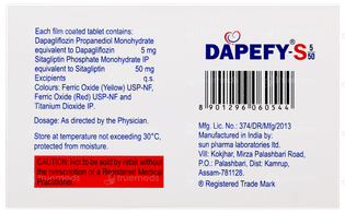 Dapefy S 550 Tablet 15 - Uses, Side Effects, Dosage, Price | Truemeds