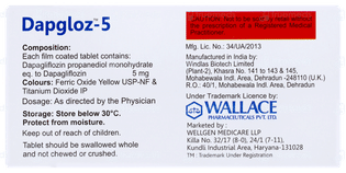 Dapgloz 5 Tablet 14 - Uses, Side Effects, Dosage, Price | Truemeds