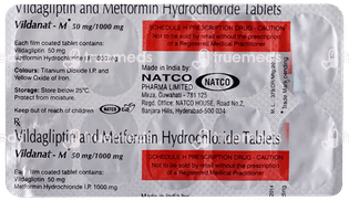 Vildanat M 501000 Mg Tablet 10 - Uses, Side Effects, Dosage, Price ...