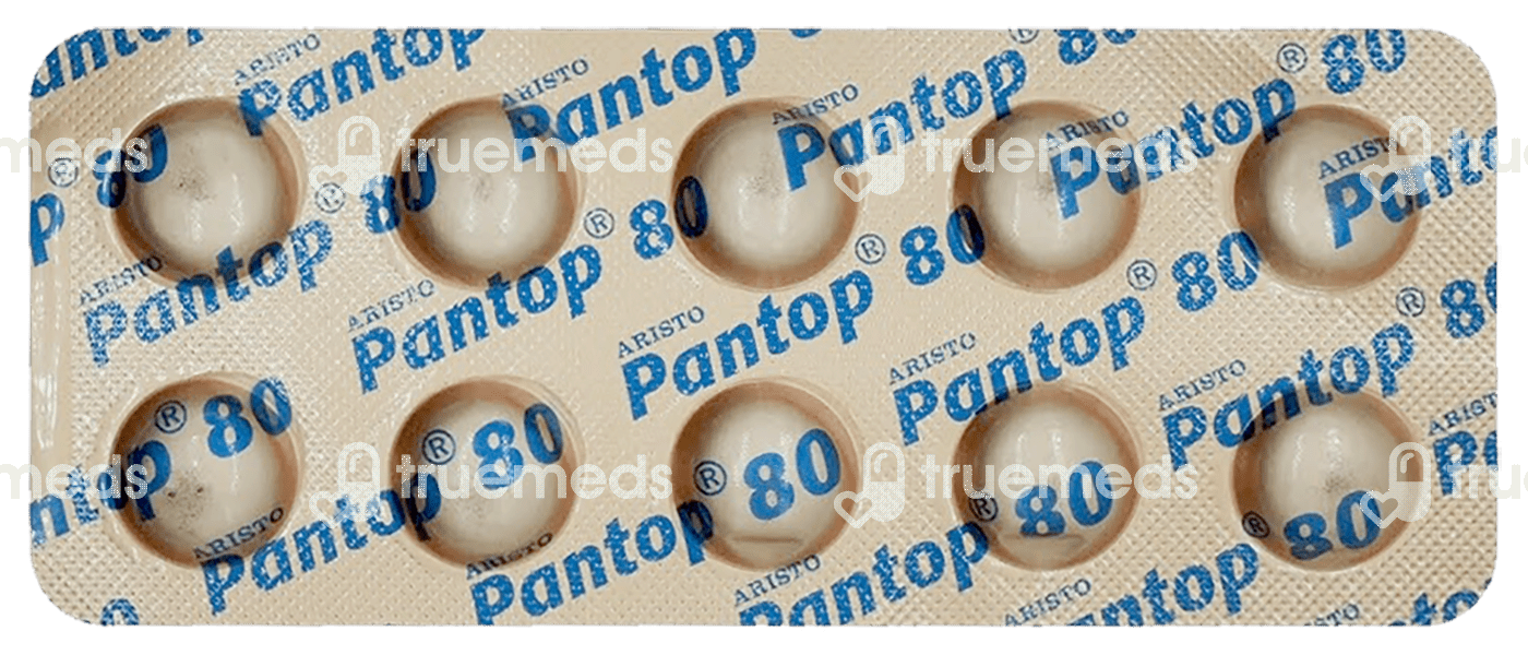 Pantop 80 Mg Tablet 10 - Uses, Side Effects, Dosage, Price | Truemeds
