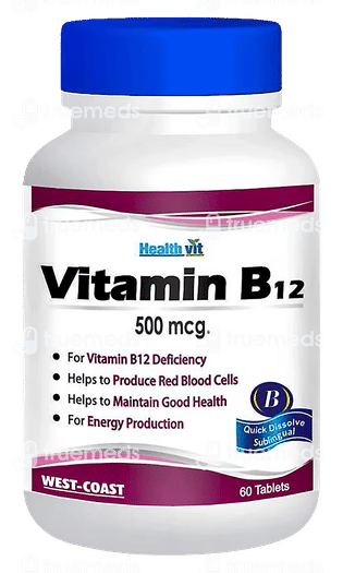 Healthvit Vitamin B12 500 Mcg Tablet 60 - Uses, Side Effects, Dosage ...