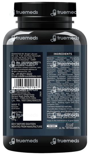 Muscleblaze Mb Vite Multivitamin Tablet 60 - Uses, Side Effects, Dosage ...