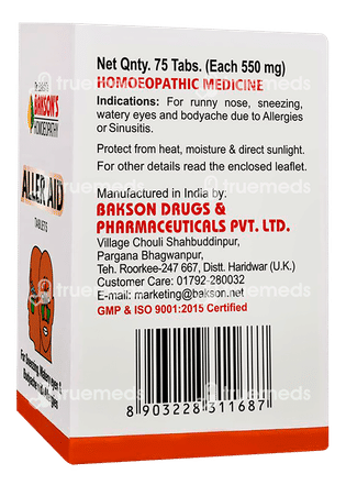 Baksons Aller Aid Tablet 75 - Uses, Side Effects, Dosage, Price | Truemeds