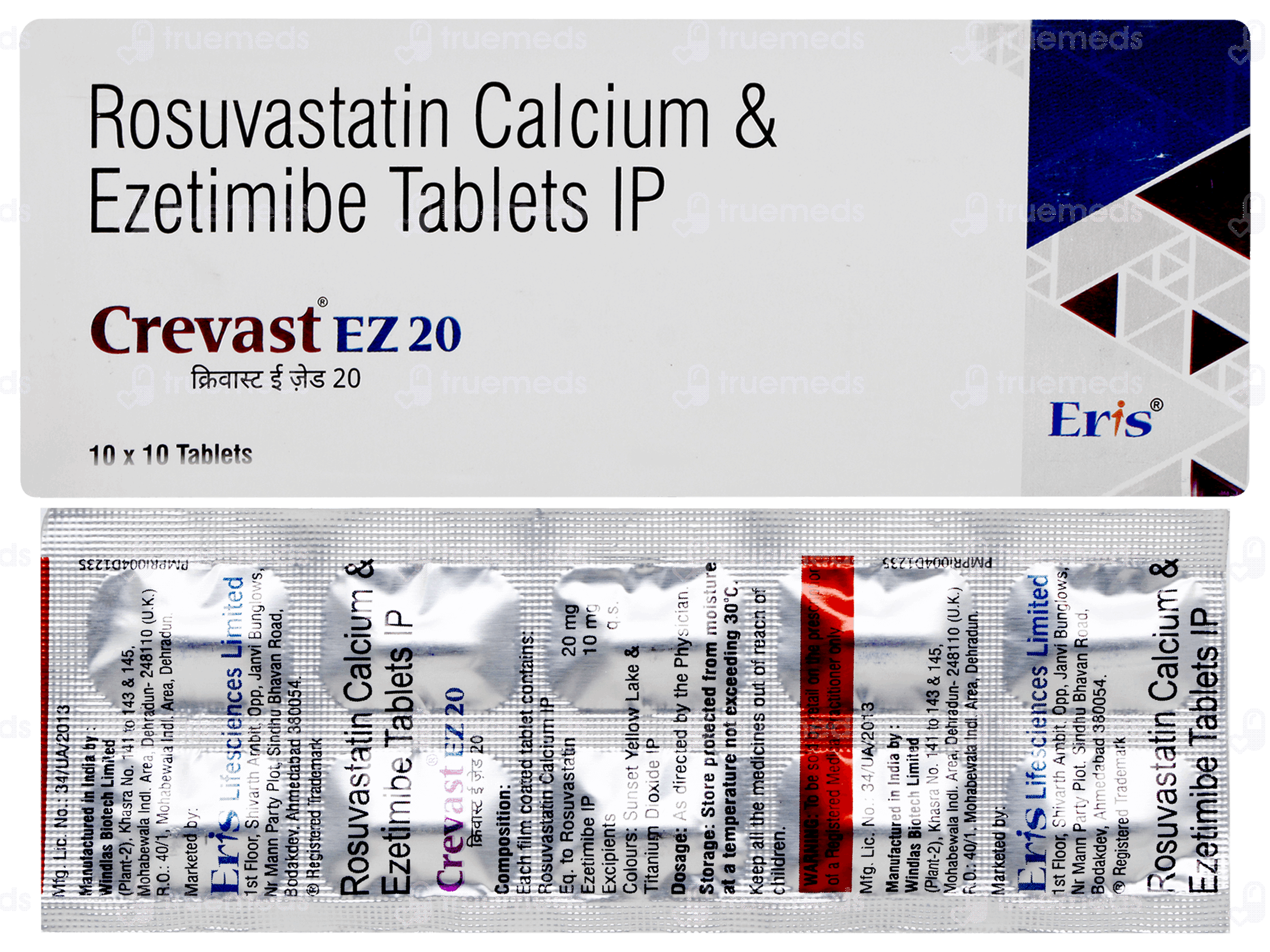 Crevast Ez 20 Mg Tablet 10 - Uses, Side Effects, Dosage, Price | Truemeds