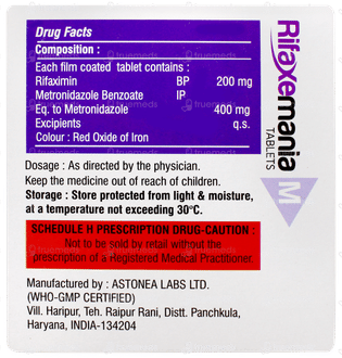 Rifaxemania M Tablet 10 - Uses, Side Effects, Dosage, Price | Truemeds