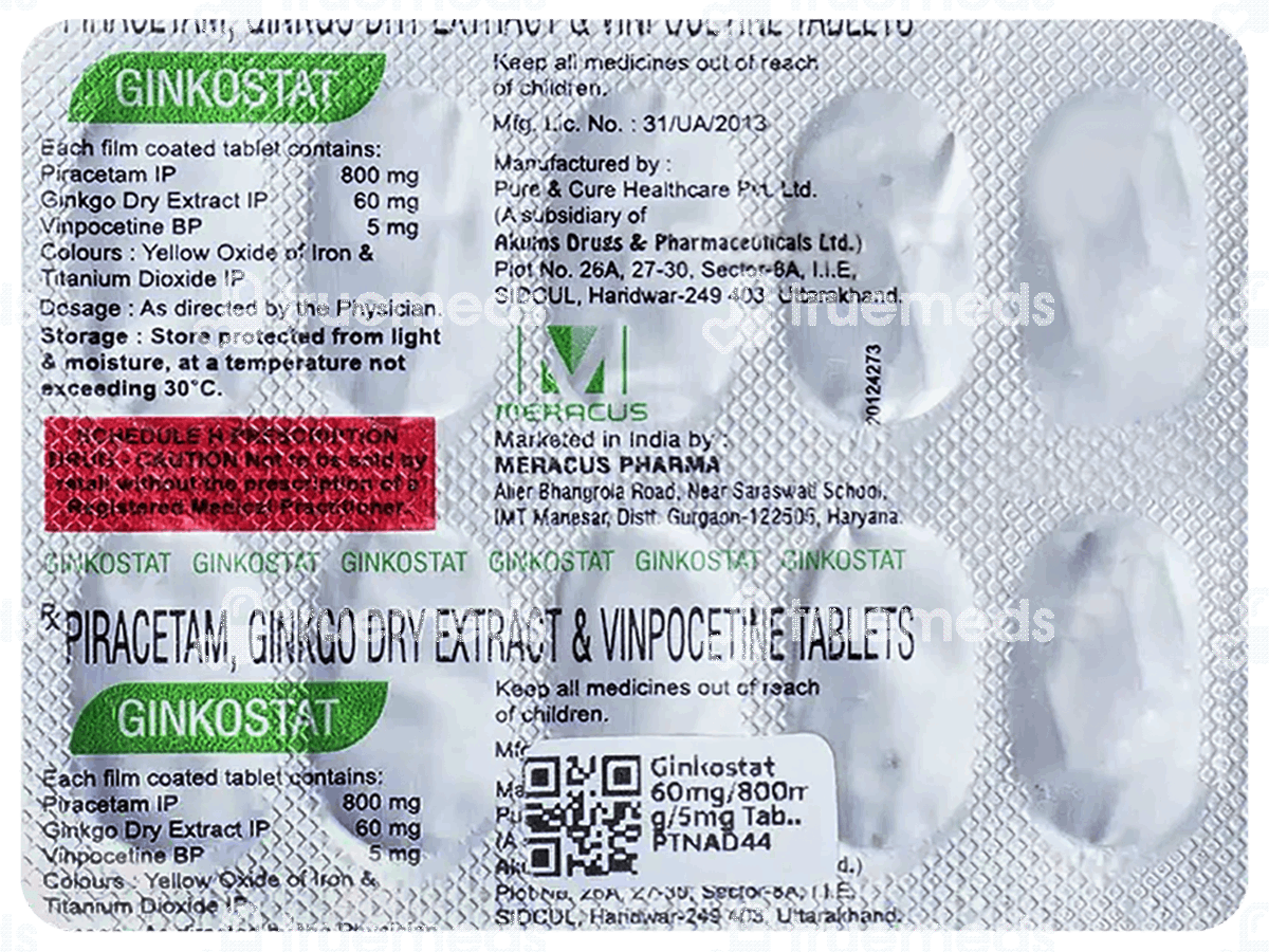 Ginkostat Tablet 10: Uses, Side Effects, Price & Substitutes