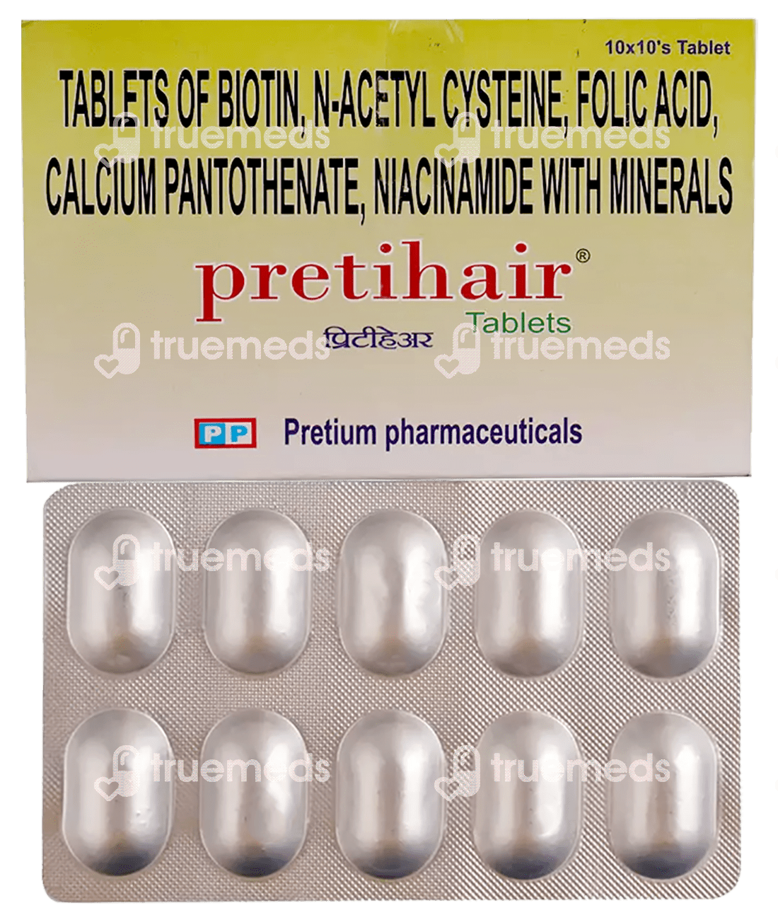 Pretihair Tablet 10 - Uses, Side Effects, Dosage, Price | Truemeds
