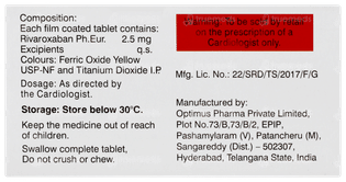 Rivaban 25 Tablet 10 - Uses, Side Effects, Dosage, Price | Truemeds