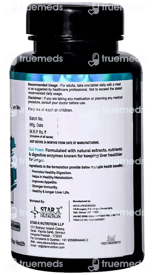 Gut Power Tablet 60 - Uses, Side Effects, Dosage, Price | Truemeds