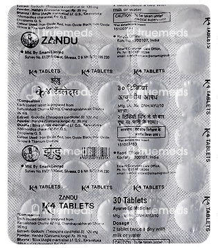 Zandu K4 Tablet 30 - Uses, Side Effects, Dosage, Price | Truemeds