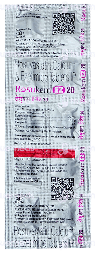 Rosukem Ez 20 Mg Tablet 10 - Uses, Side Effects, Dosage, Price | Truemeds