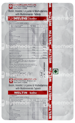 Weltin Tablet 10 - Uses, Side Effects, Dosage, Price | Truemeds