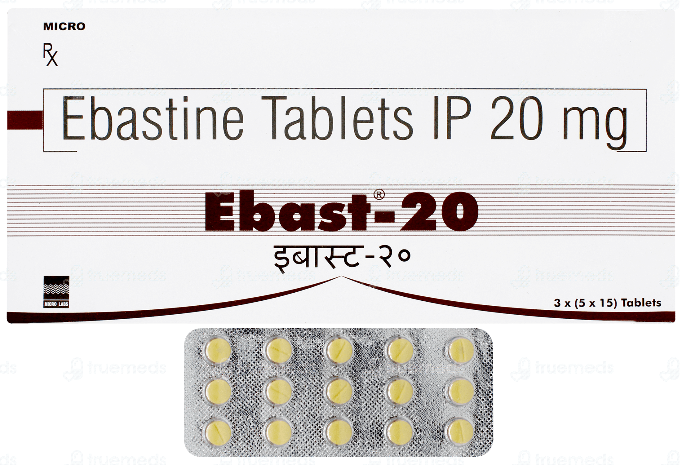 Ebast 20 Tablet 15 - Uses, Side Effects, Dosage, Price | Truemeds